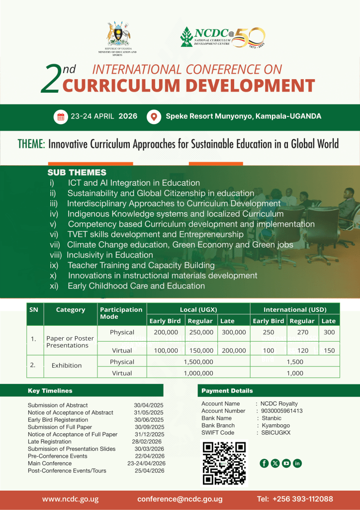 Call for Papers for both conference & Journal – National Curriculum ...